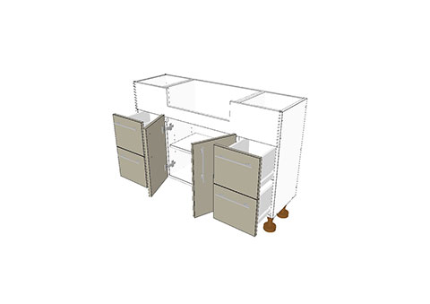 Base Semi Recess Vanities 350mm Deep | Cairns Flat Packs