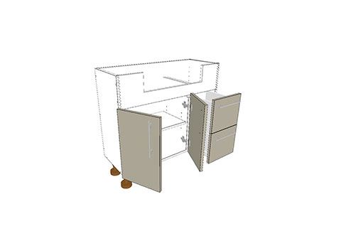 Base Semi Recess Vanities 350mm Deep | Cairns Flat Packs